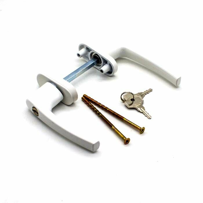 Ручка двусторонняя симметричная BHS 4 с ключом белая 9016