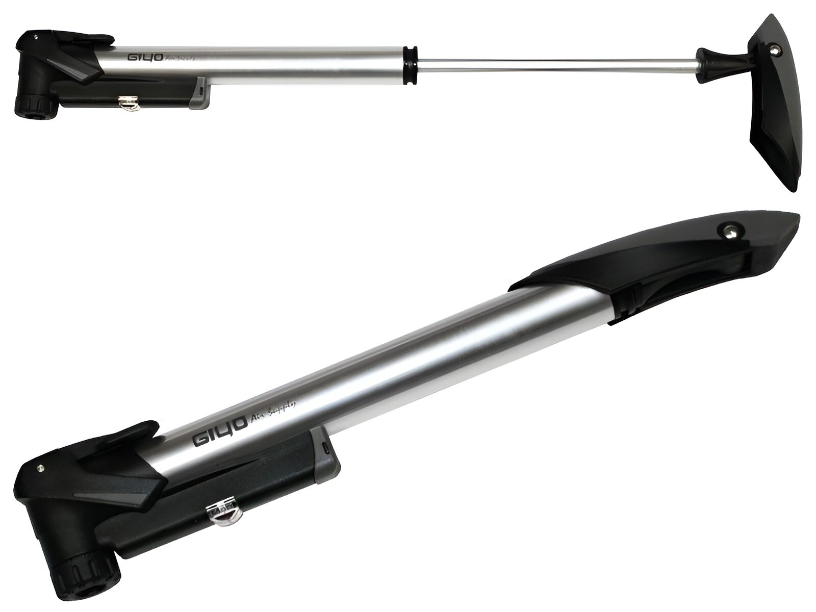 Насос AL GIYO GP-94, Т ручка, двух ходовой, манометр 8 атм. AV/FV, серебро-чёрный