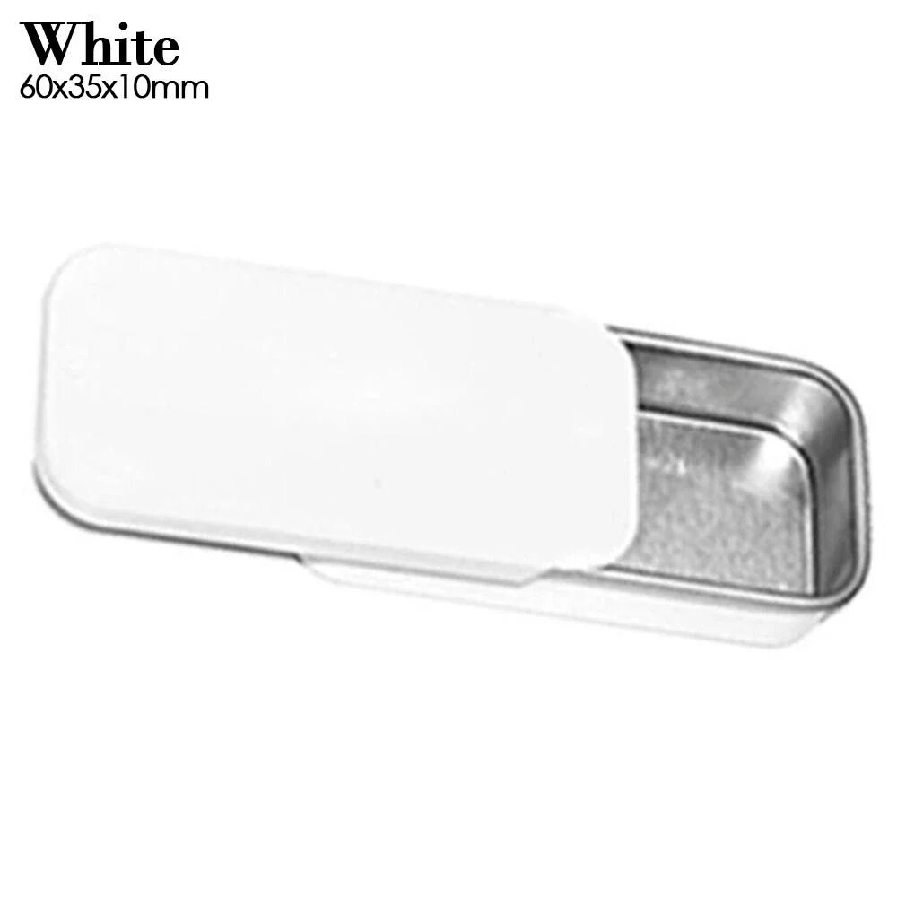 Металлическая мини прямоугольная коробка для хранения Белый, A1-6x3.5x1cm