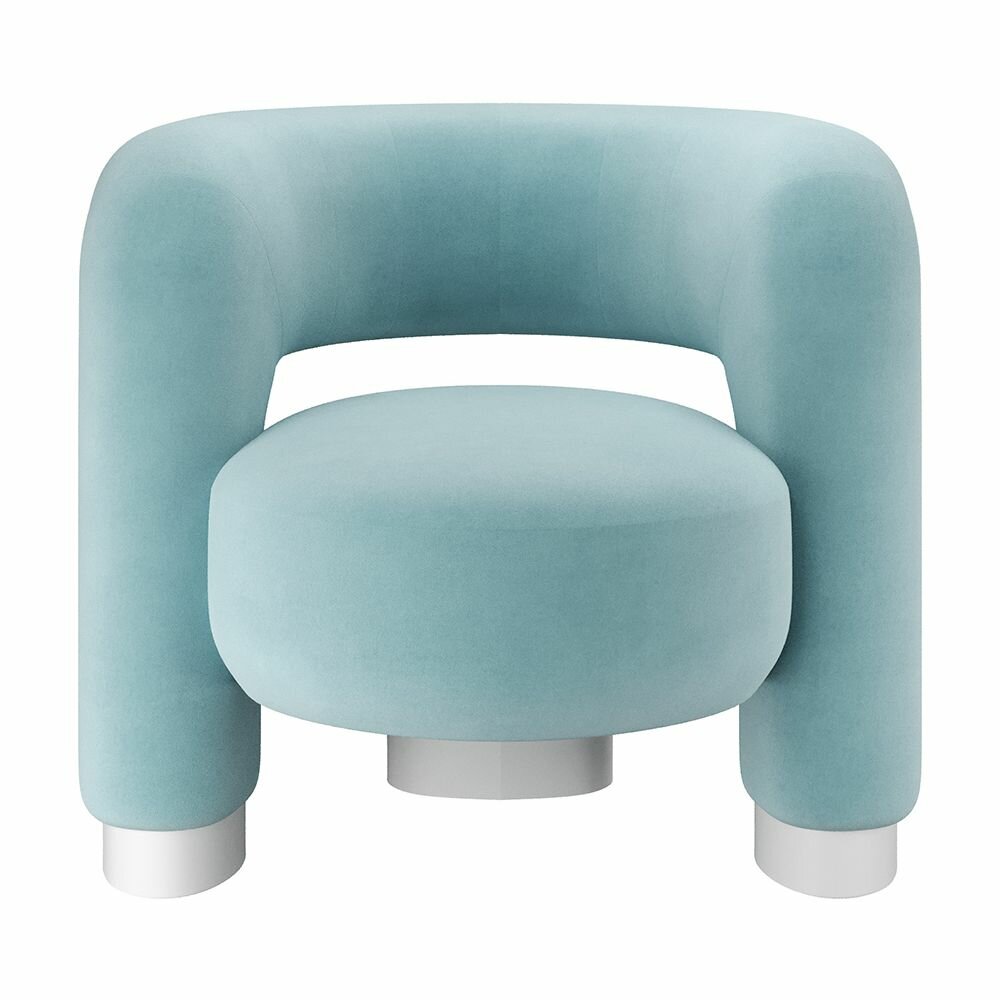 Кресло PECOLA, 820х800х740, эмаль белая сине-голубой