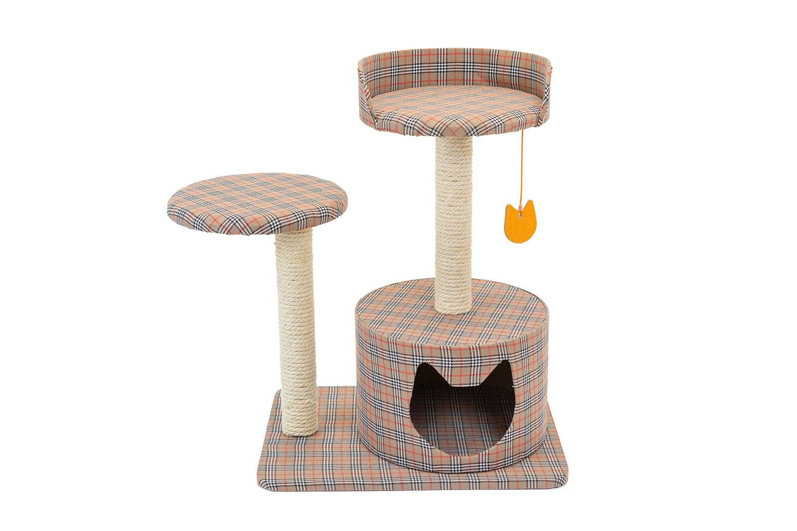 Домик-когтеточка "Морис" для кошек, беленый джут