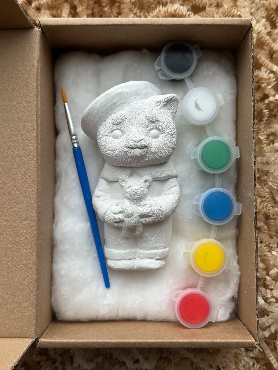 Елочная фигурка для росписи из гипса Котенок в матроске