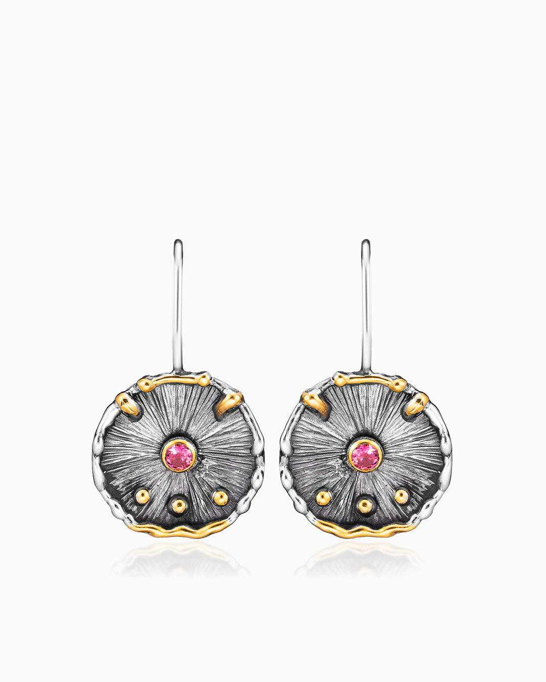 Серьги, серебро, 925 проба, турмалин