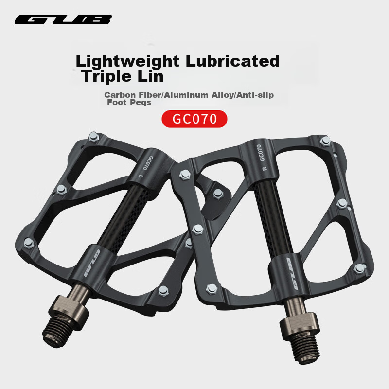GUB Pedals, Sanpei Lin Bicycle Road Mountain Bike, Aluminum Alloy Pedals, Carbon Fiber Bearings, Non-Slip, GC070
