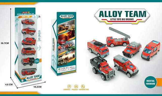 Набор металлических пожарных машин MINI CAR (6 шт) CA-33 с 3 лет