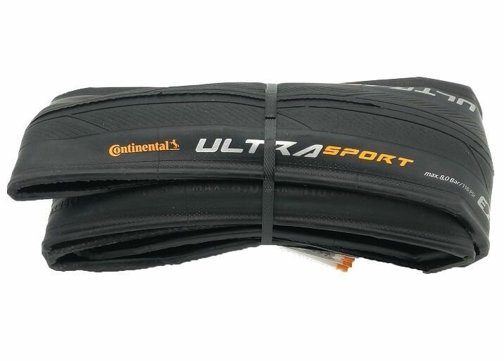 Покрышка Continental Ultra Sport III 700x28C (28-622) складная, PureGrip Compound E25, черный/желтый