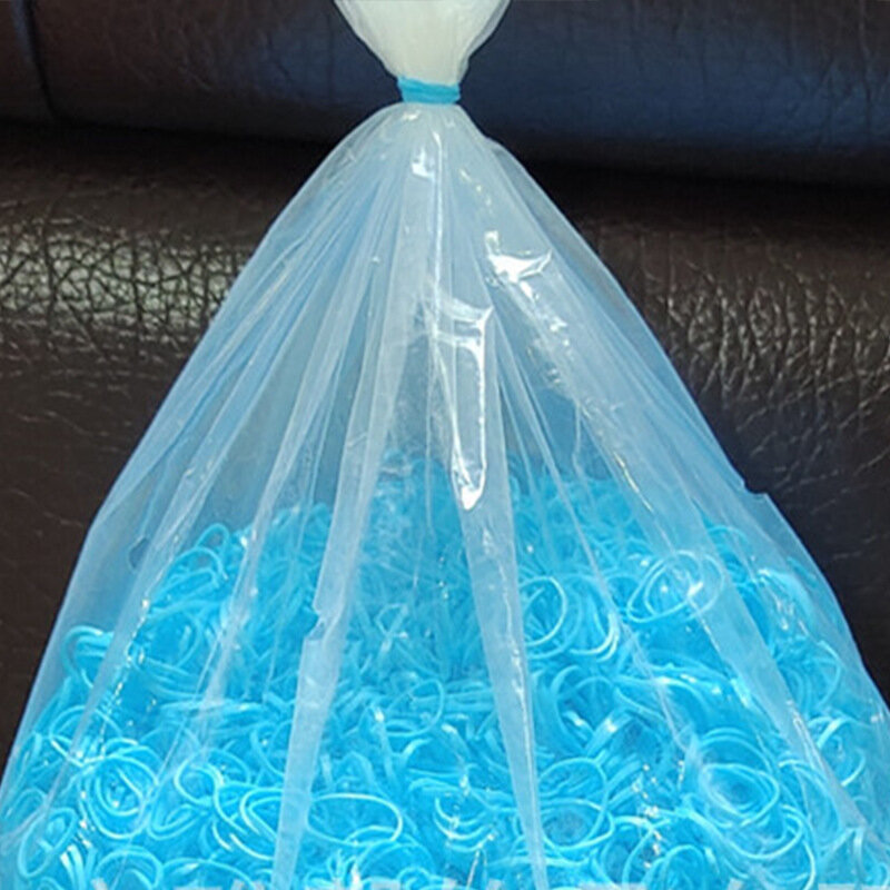 Веревки для волос, 100 шт, синие, пластиковые, с резинкой