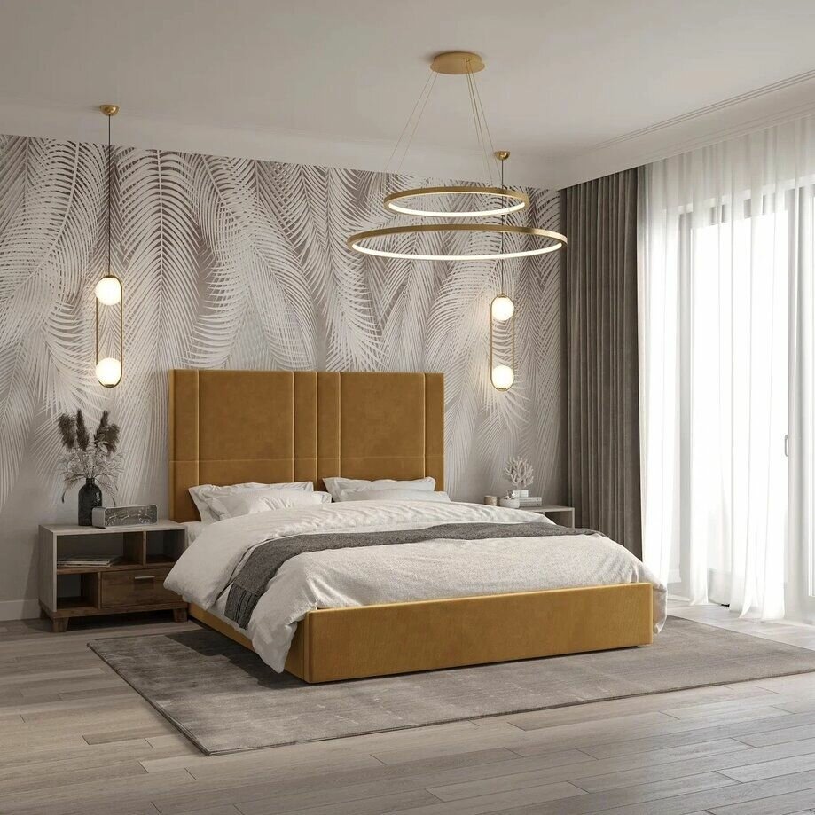 Кровать Клео двуспальнаяя 160 х 200 см, тростниковый Вариант 3