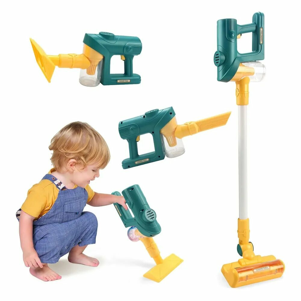 Набор для уборки детский, с пылесосом и аксессуарами, для девочек и мальчиков