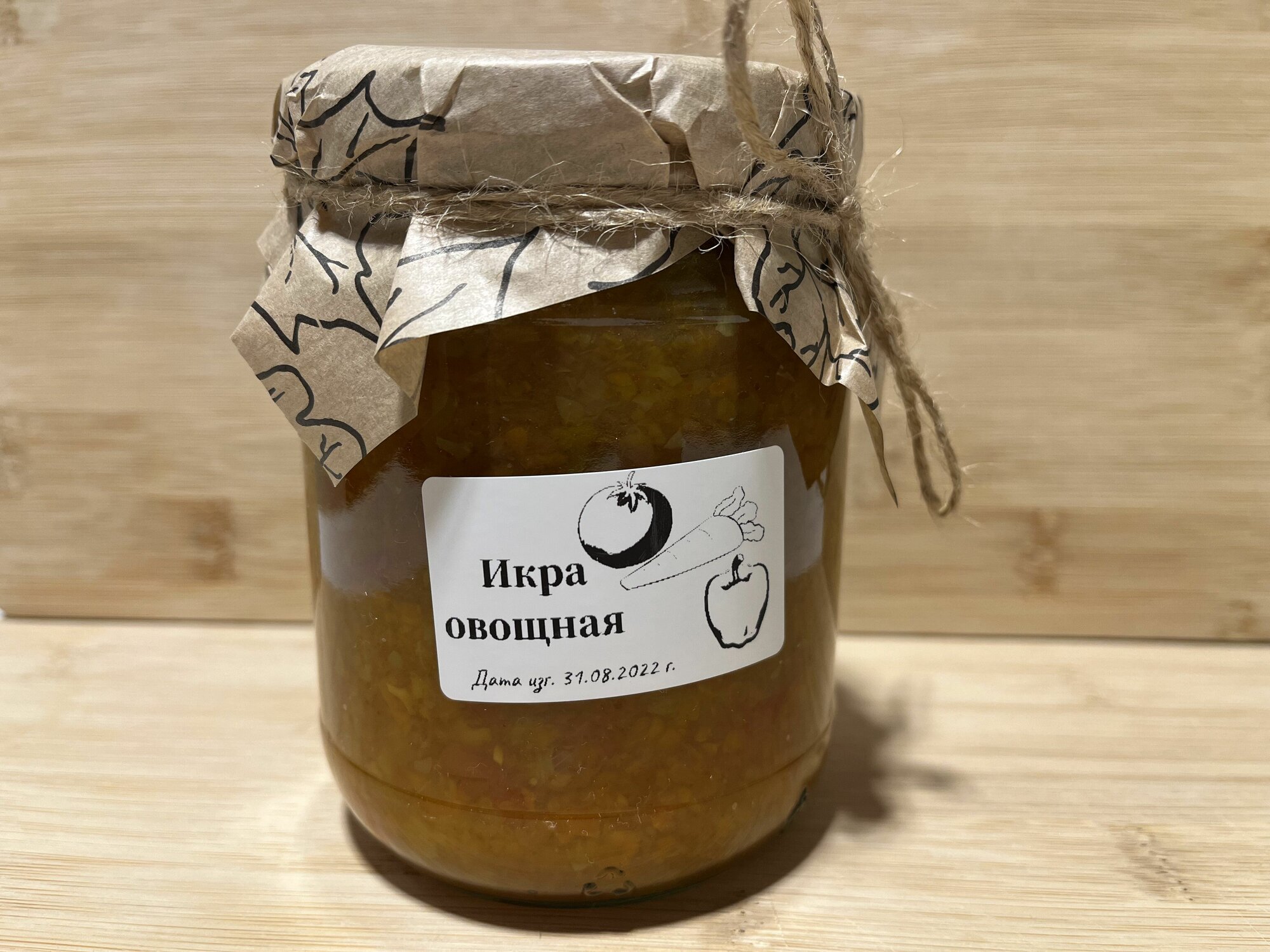 Икра овощная из томатов, моркови и перца, 450 грамм