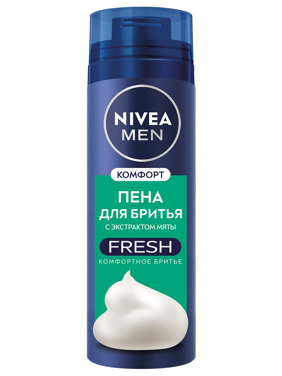 Пена для бритья Nivea освежающая Fresh Kick с экстрактом мяты 200мл