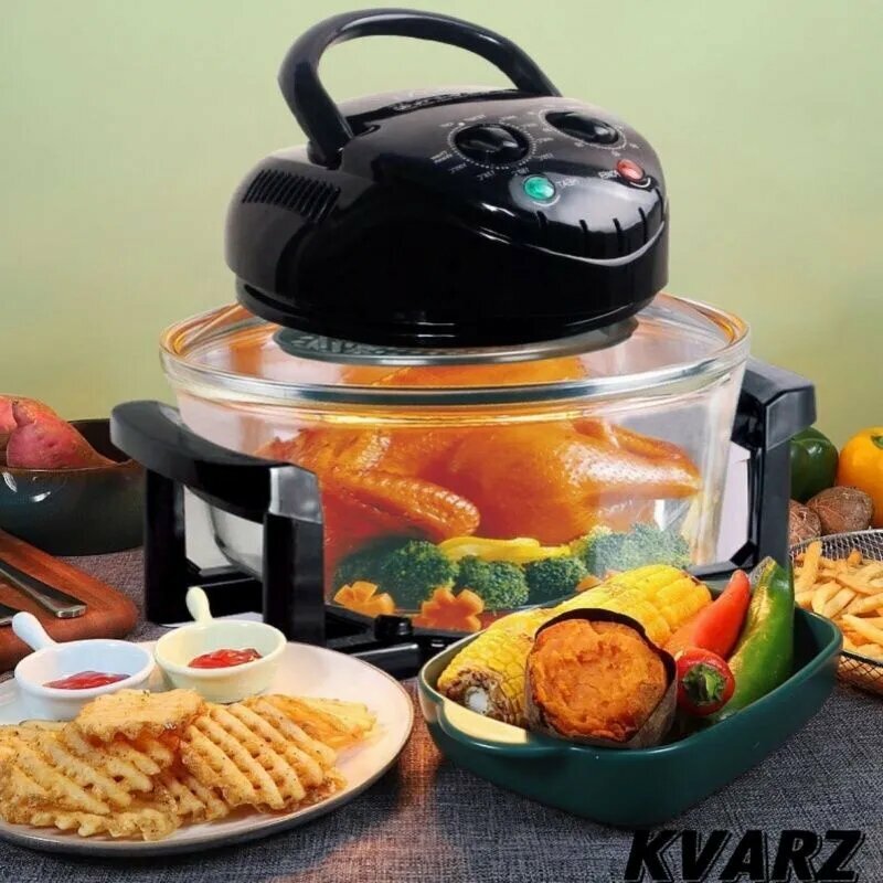 KNOW EASY-Kvarz Аэрогриль Гриль 12л, черный, прозрачный