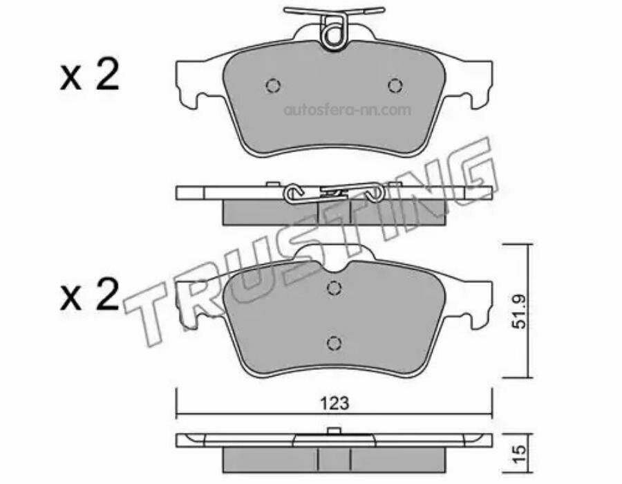 TRUSTING 3463 К-т дисков. тормоз. колодок Ford Kuga 2013-