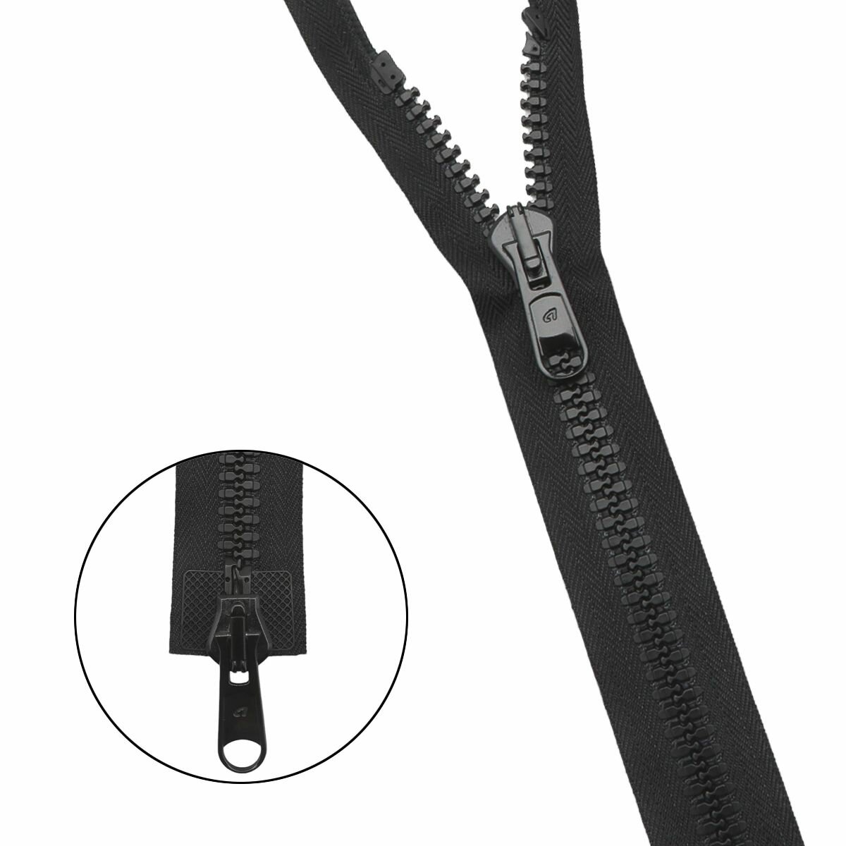 Молния трактор Тип 20 (8мм) 2 замка 120см Arta-F (077 черный)