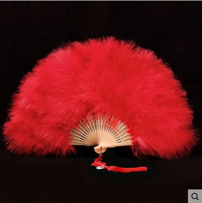 Складной плюшевый веер Красный, bright red