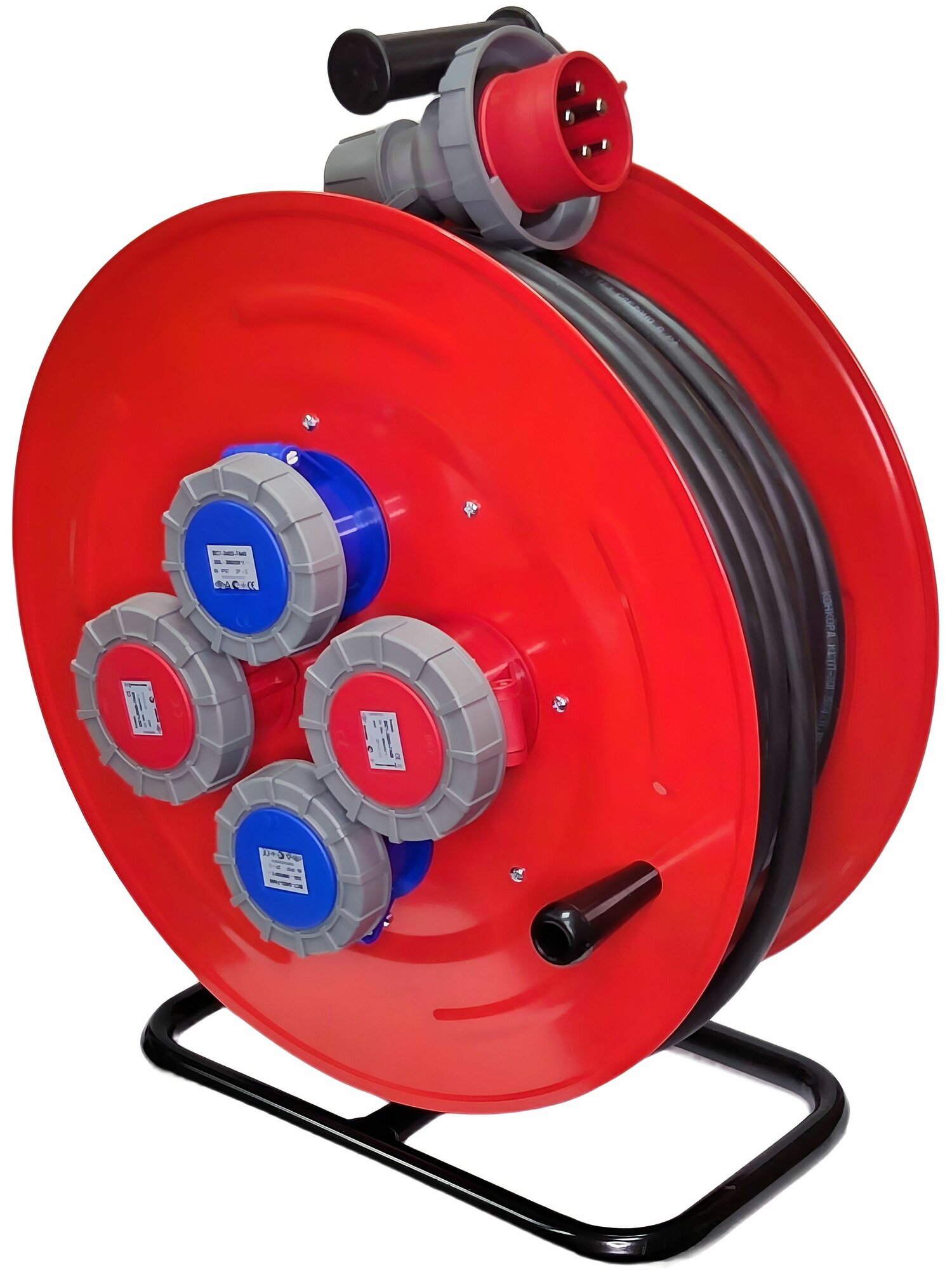 Удлинитель на металлической катушке BM5 IP67 70м КГтп-ХЛ 5х4 21,5кВт 2х(CEE 3P+PE+N 380В 32А IP67) 2х(CEE 1P+N+PE 220В 32А IP67) У1С-3-70