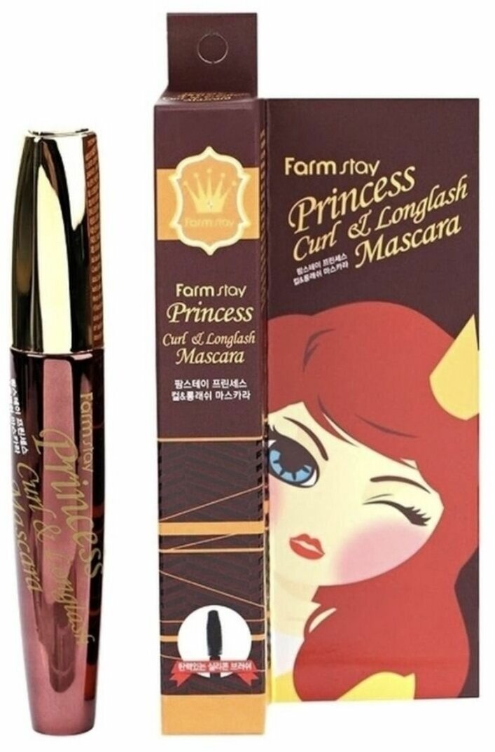 Тушь для удлинения и подкручивания ресниц FarmStay Princess Curl & Longlash Mascara (12гр)