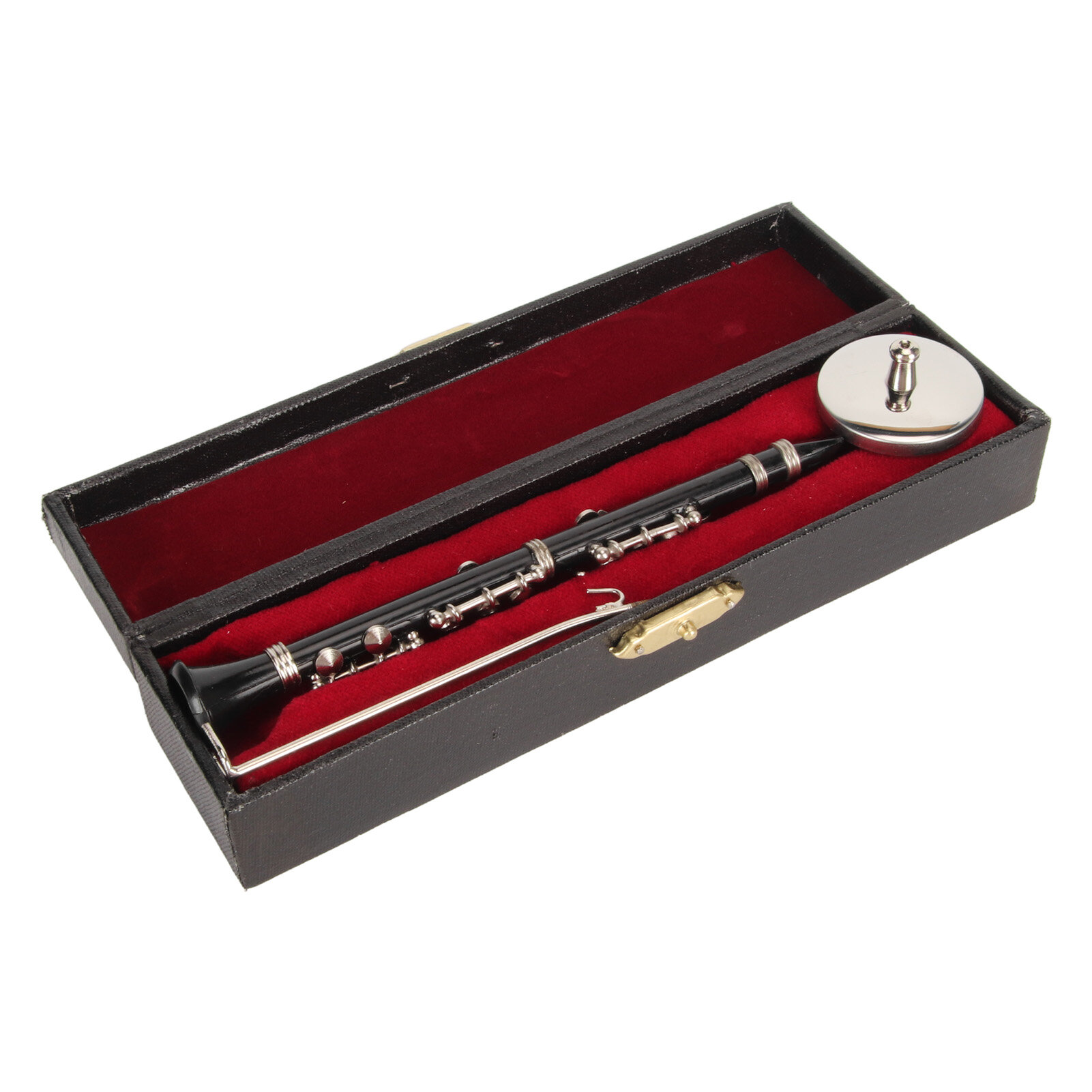 Модель миниатюрного кларнета с подставкой и моделью модели Case Case Model Musical Instruments Home Ornament 5.12in