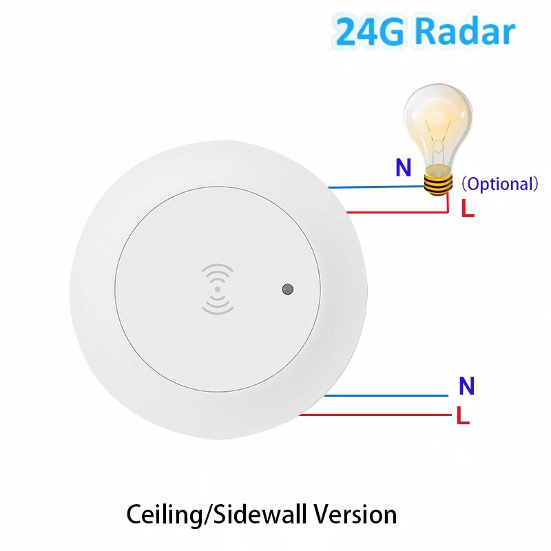 GDVONE 24G Radar Microwave Датчик присутствия человека Wi-Fi, Ceiling and Sidewall