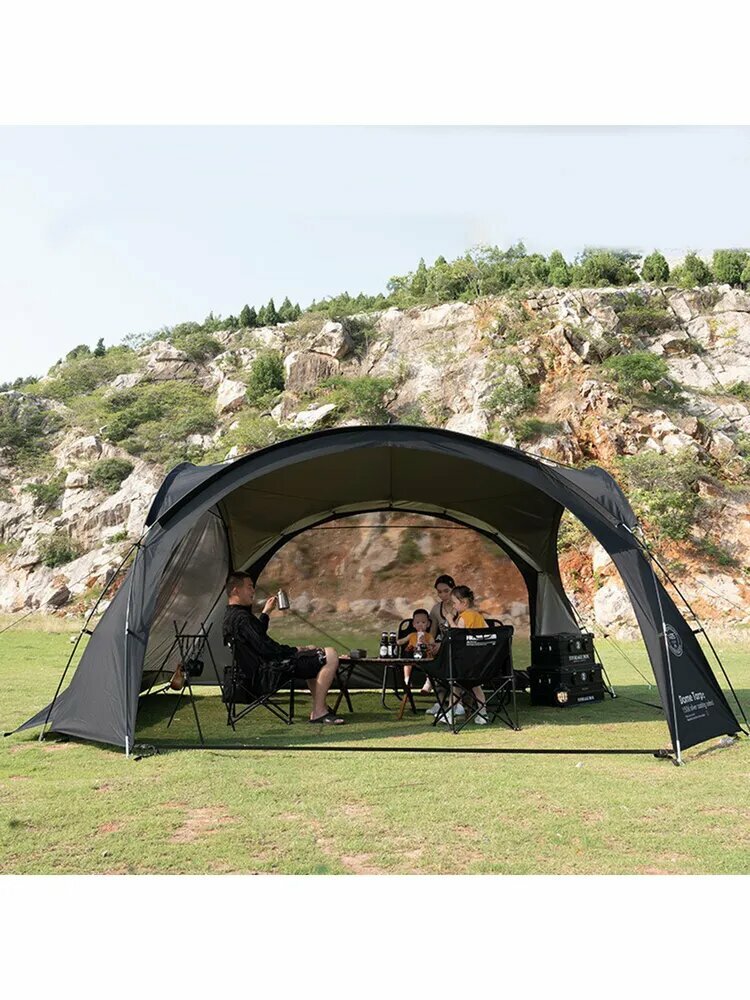 Палатка с навесом/на открытом воздухе/для кемпинга, Материал из оксфордской ткани，420х420х230см（Никаких занавесок）