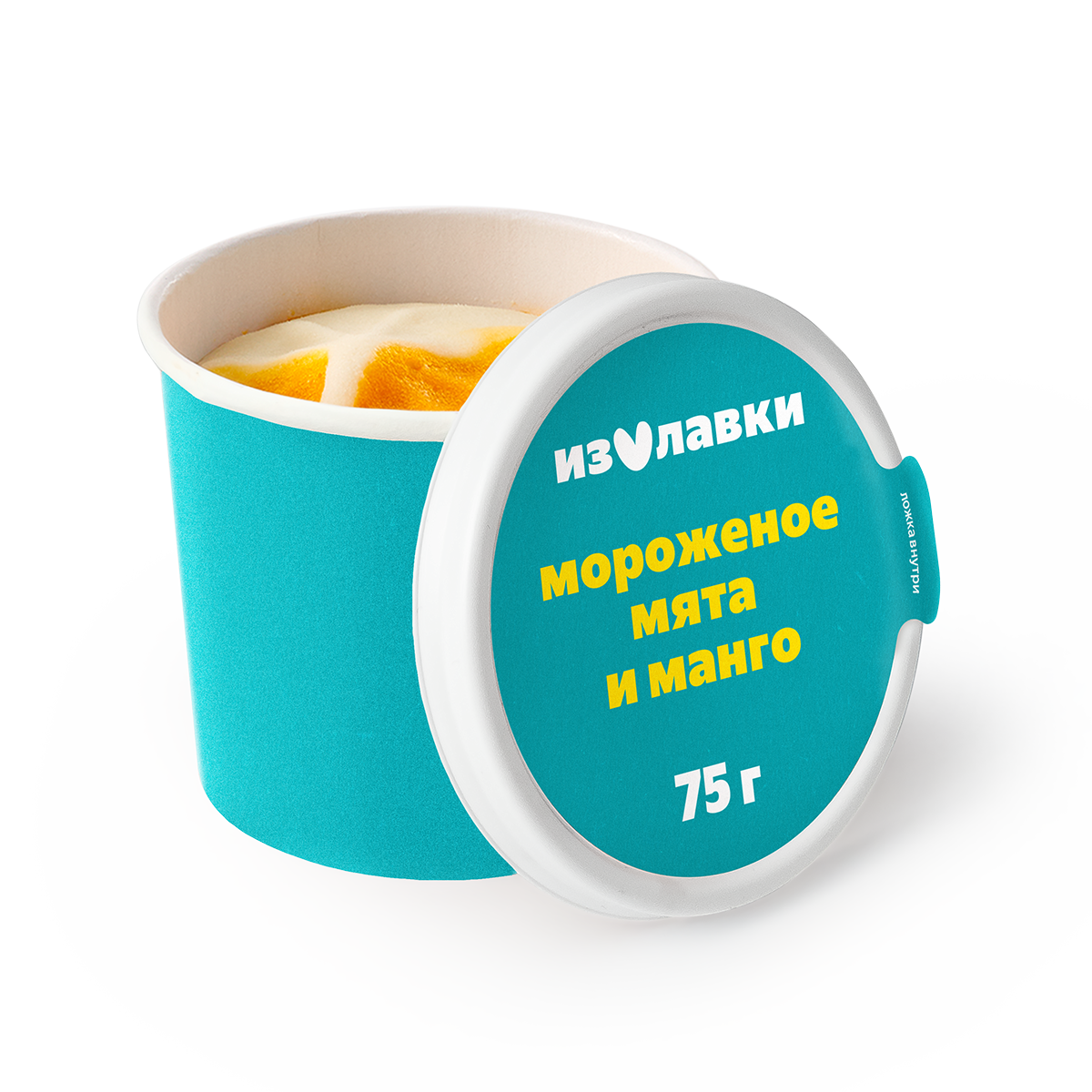 Мороженое "Из Лавки" манго-мята, сорбет, в пластиковом стакане, 75 г