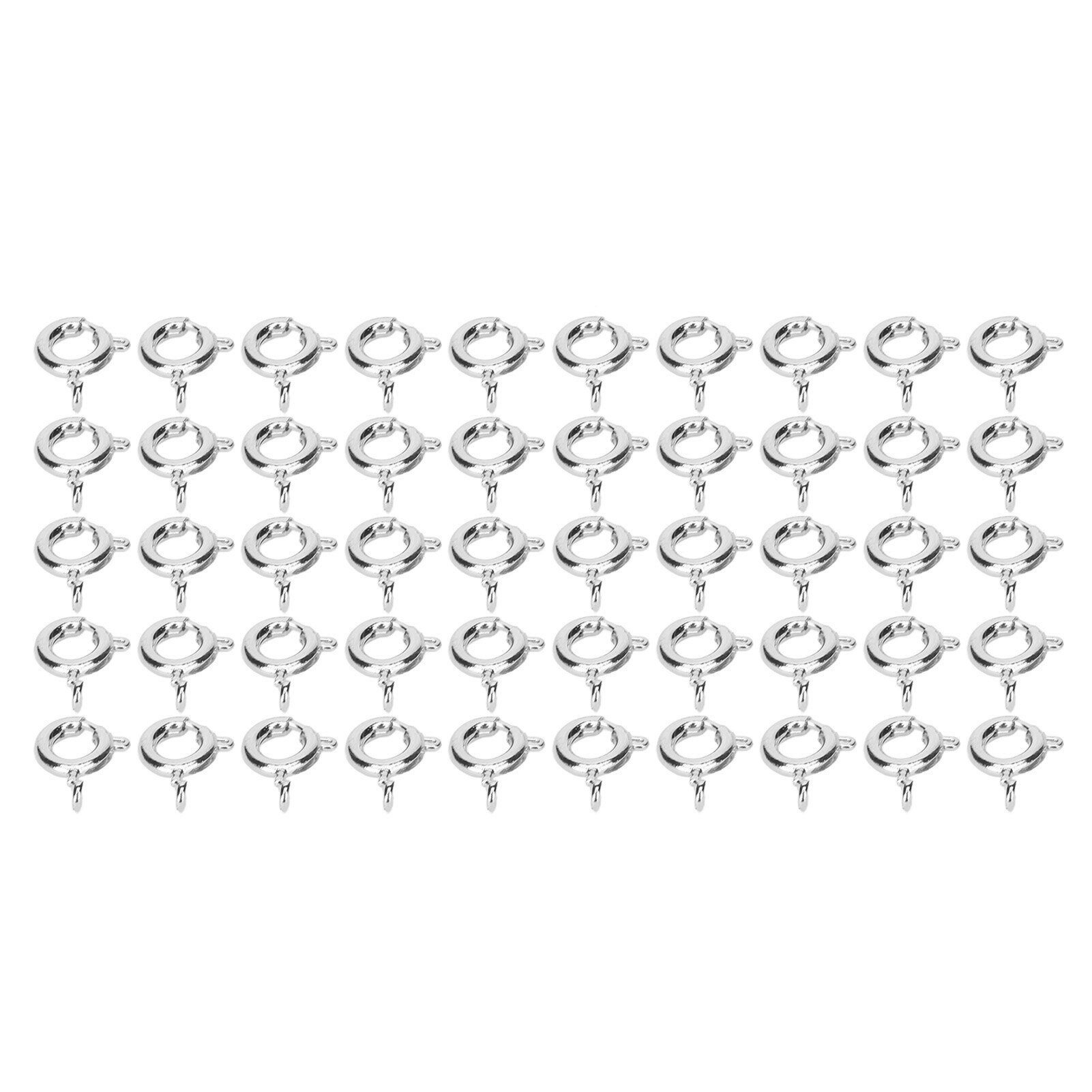 50 ПК, пружинные кольцо застежки с диаметром 6 мм, отверстие, отверстие для медных круглых застежков для ювелирных изделий серебра