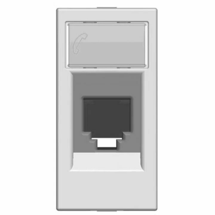 Розетка телефонная на 6 контактов 1 модуль тип RJ12 ABB Zenit, серебристый (N2117.6 PL) 2CLA211760N1301