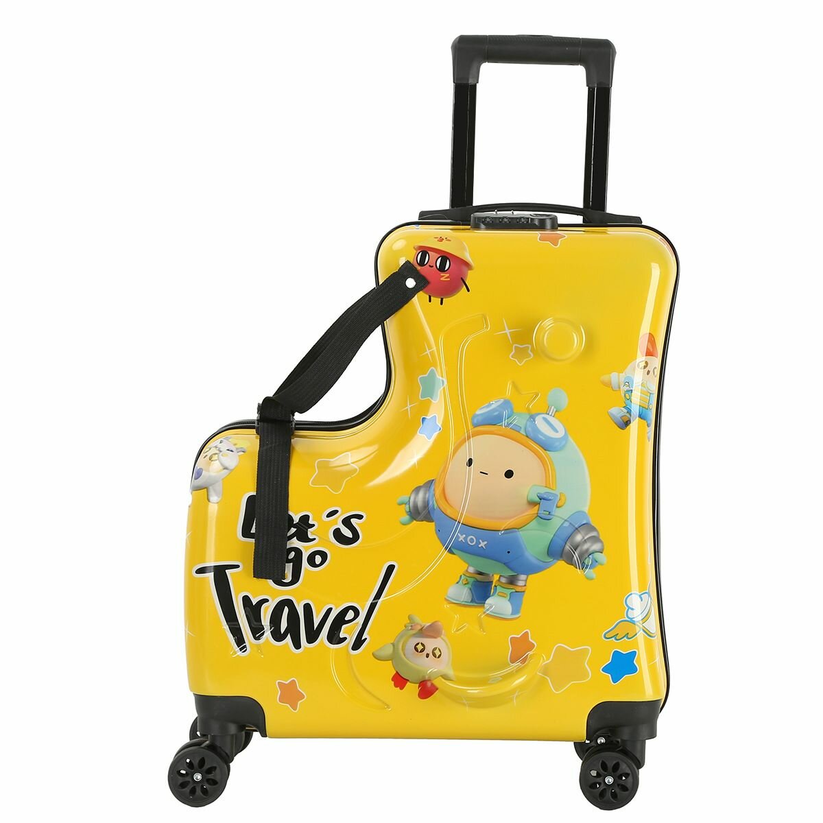 Чехол для тележки, выдвижная ручка, замок с паролем, желтый, 20 л