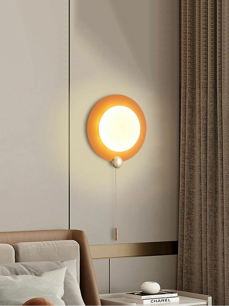 Скандинавский внутренний светодиодный настенный светильник с выключателем для спальни, прикроватной тумбочки, гостиной, прохода, коридора, домашнего декора бра с круглым шаром