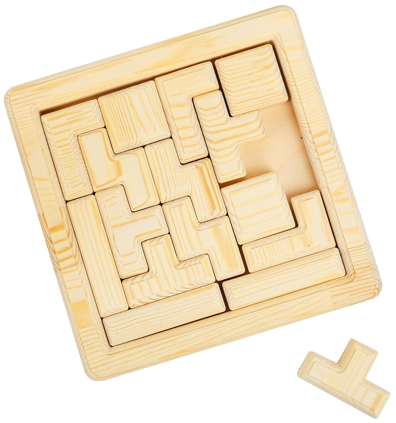 Развивающий логическая тетрис-головоломка Smile Decor, деревянный пазл-вкладыш, 16 блоков
