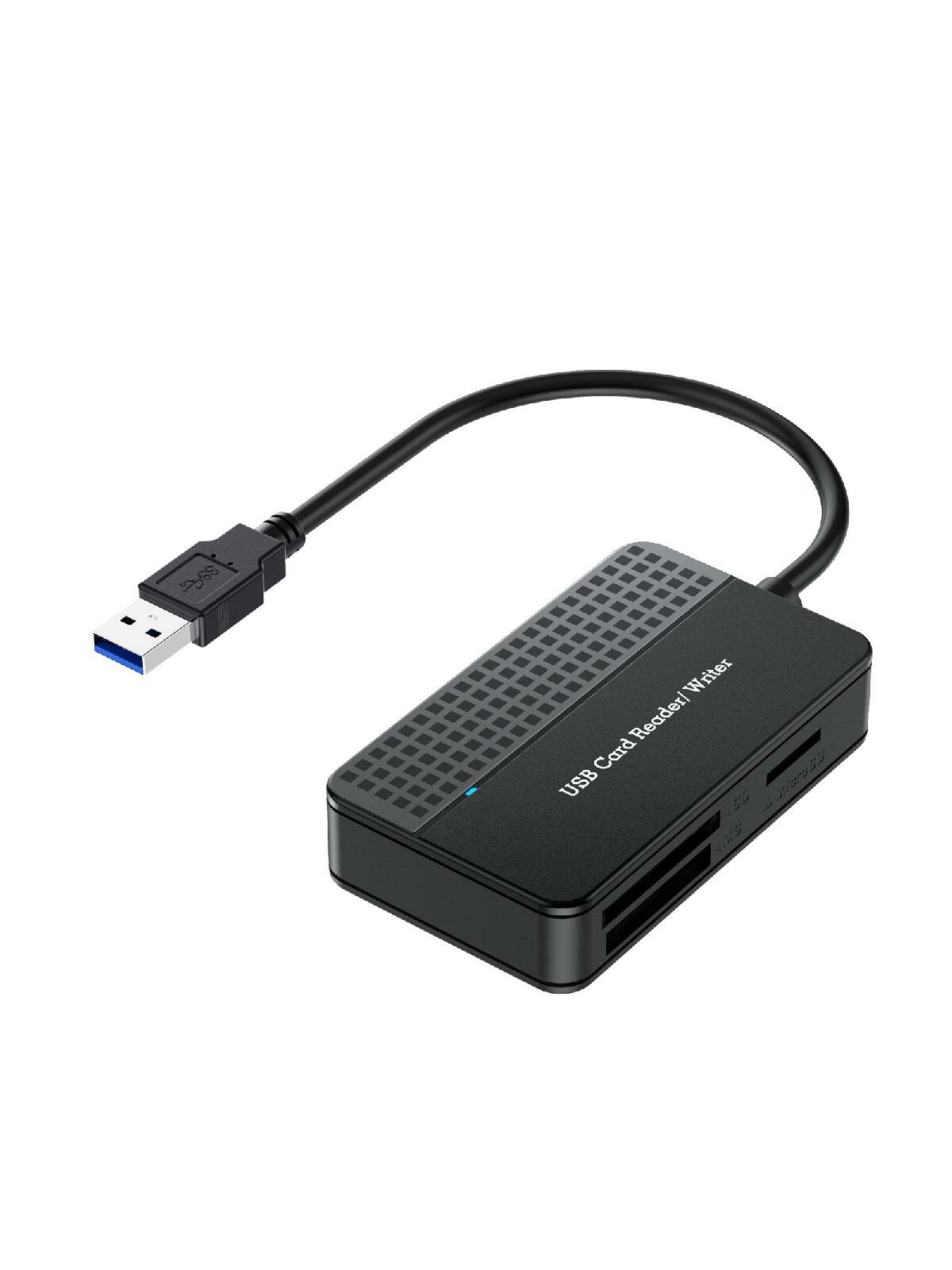 High Speed Card Reader 4-in-1 USB3.0/USB-C SDTF CFMS Compact Flash Card Adapter for Laptop PC Multi Card Reader