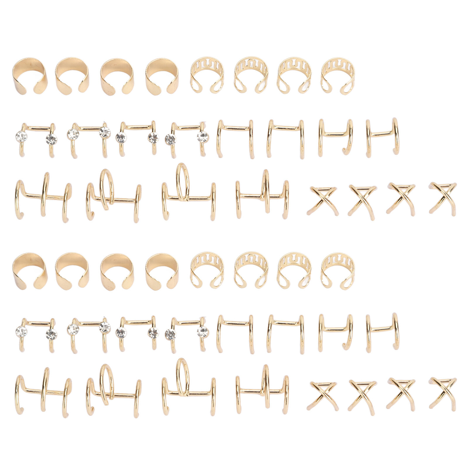 48 шт, серьги-каффы, не требующие пирсинга, прочные, легкие, стильные, плетеные бусины, украшения для волос для вечеринок, свадеб, золото