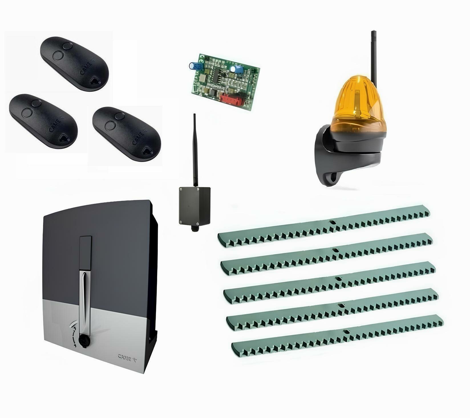 Автоматика для откатных ворот BXL04AGS KIT5-LK-BT-Т3, комплект: привод, радиоприемник, 3 пульта, лампа, 5 реек, Bluetooth-модуль