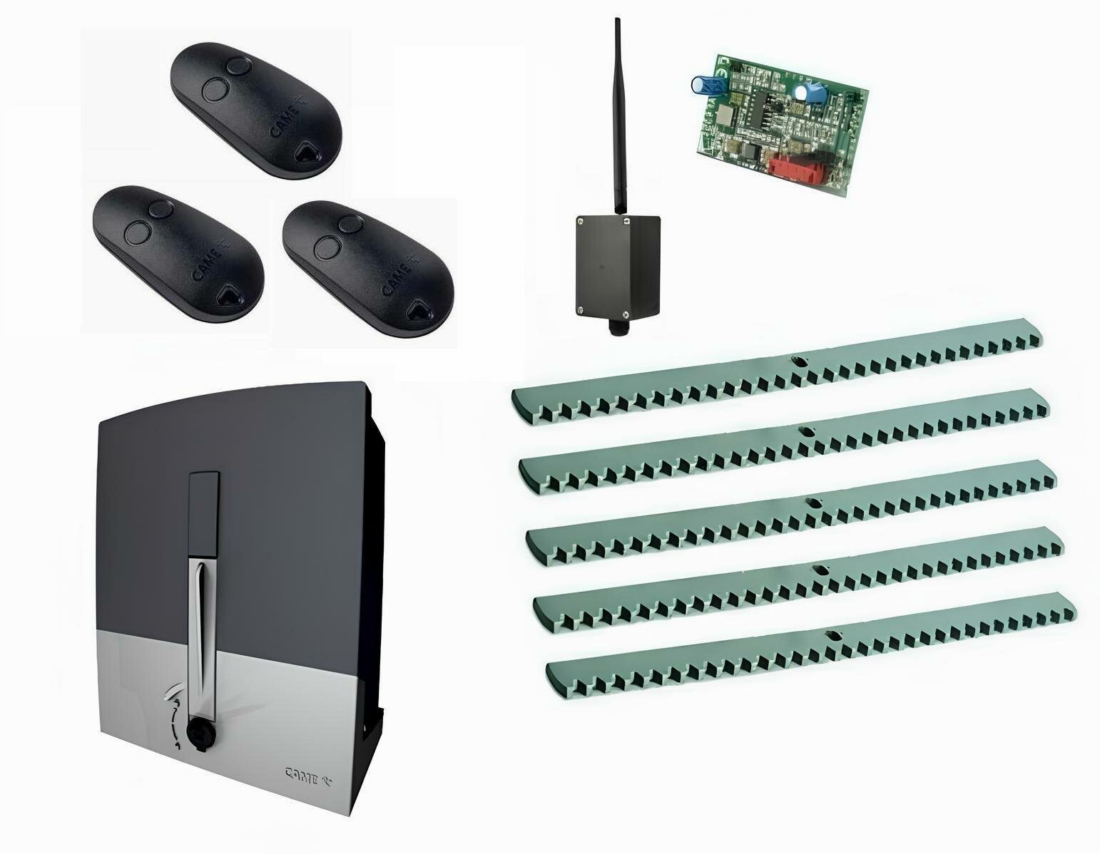 Автоматика для откатных ворот BXL04AGS KIT-KR5-BT-Т3, комплект: привод, радиоприемник, 3 пульта, 5 реек, Bluetooth-модуль
