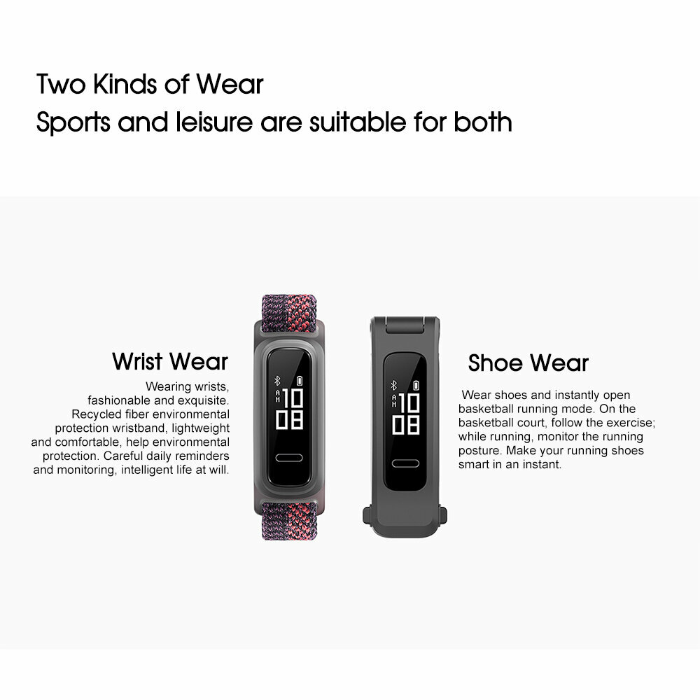 Фитнес-браслет HUAWEI Band 4e, для бега и баскетбола, водонепроницаемость 5ATM (баскетбольный режим только для Android 4.4+).