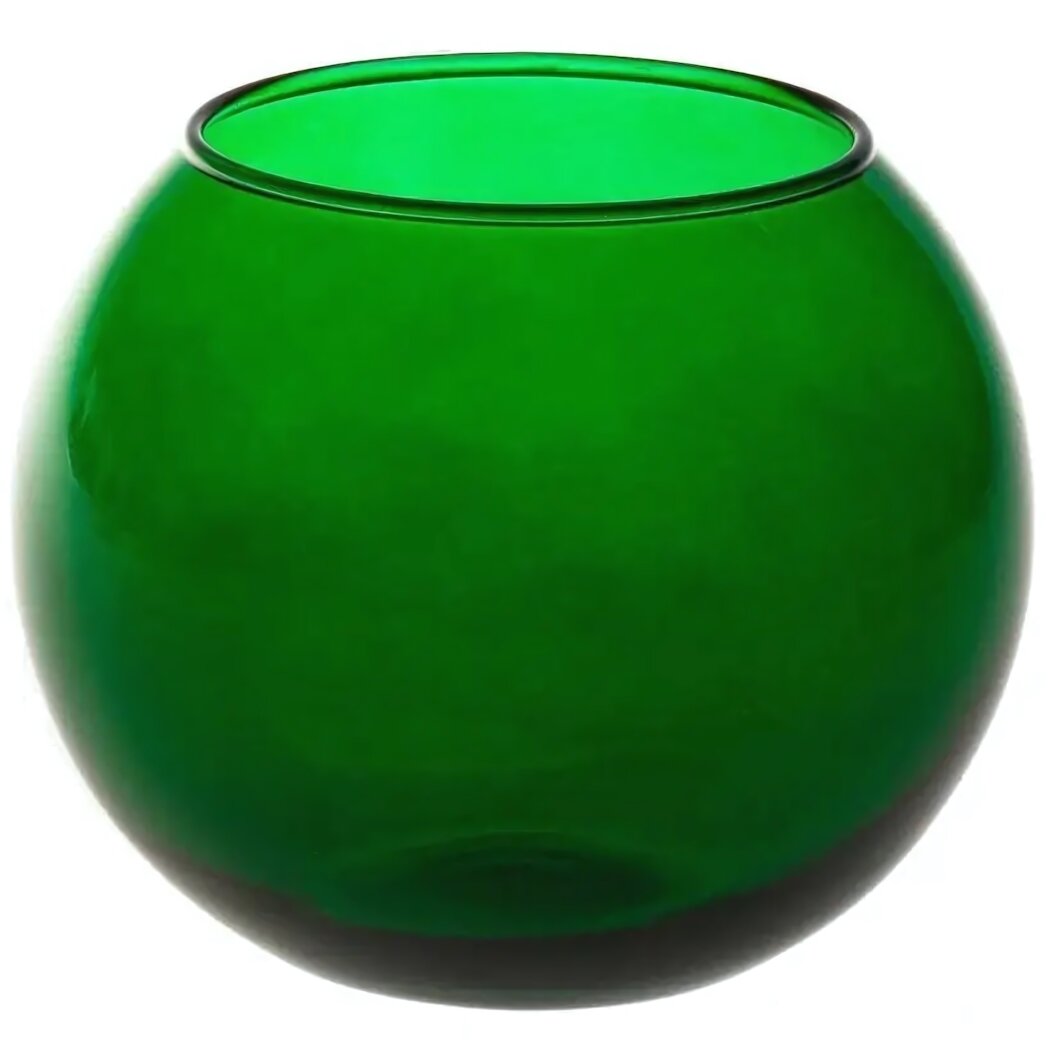 Ваза стеклянная "Flora Workshop" 10,5см, зеленая, круглая форма