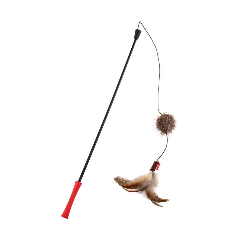 Игрушка кота палочки пера с пушистыми приманками для потехи