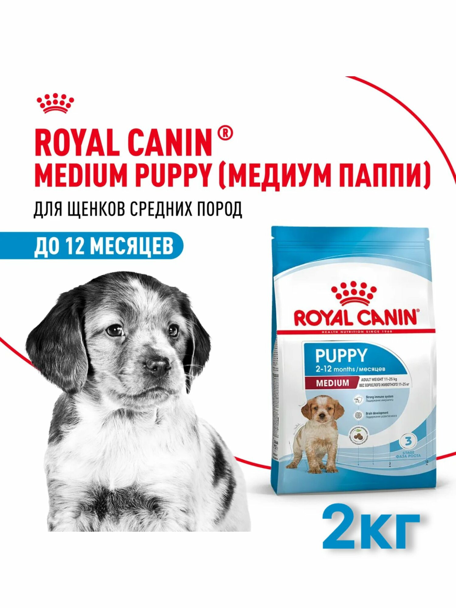 Сухой корм для щенков средних пород 3кг Royal Canin Medium Junior