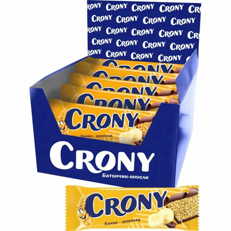 Батончик мюсли Crony Банан и шоколад, 50 г х 12 шт./уп.
