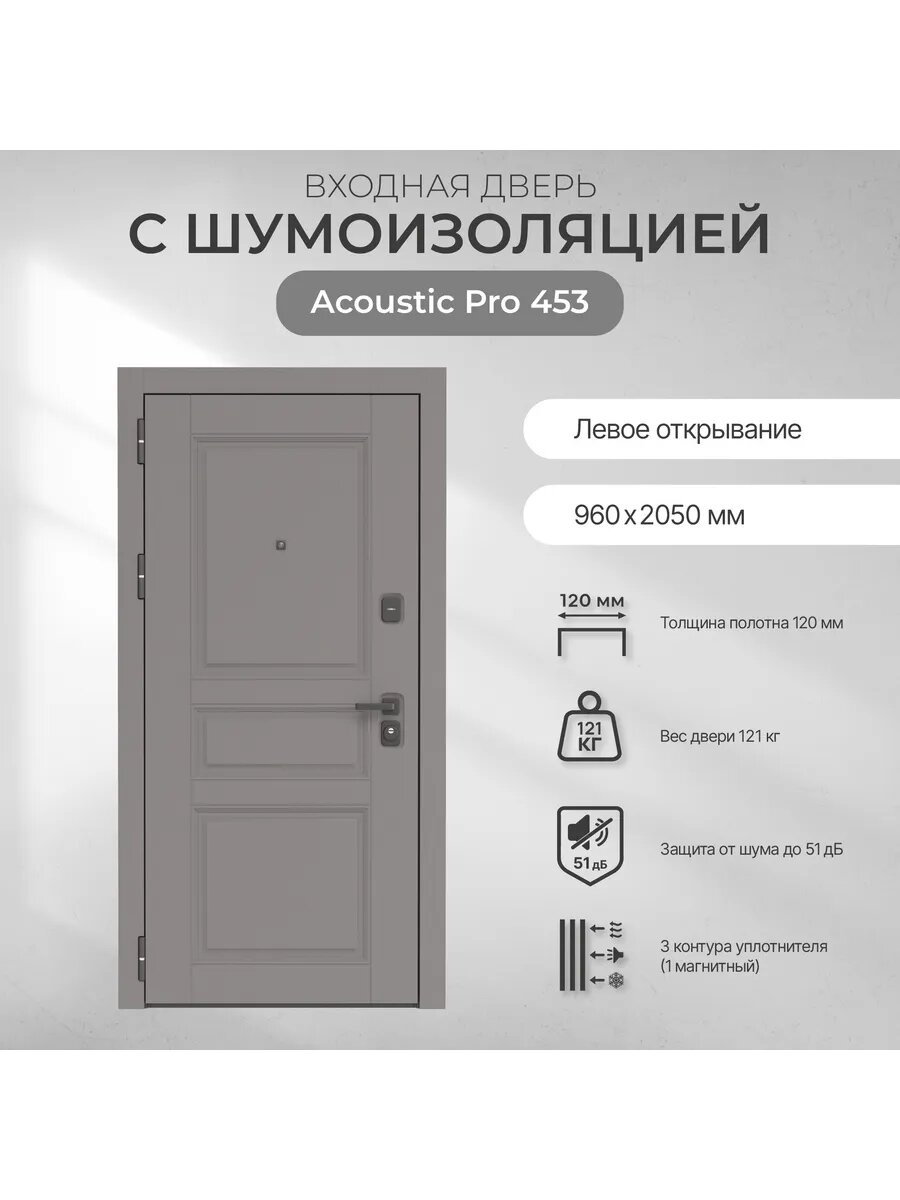 Дверь металлическая для квартиры ACPRO 453 левая 960х2050