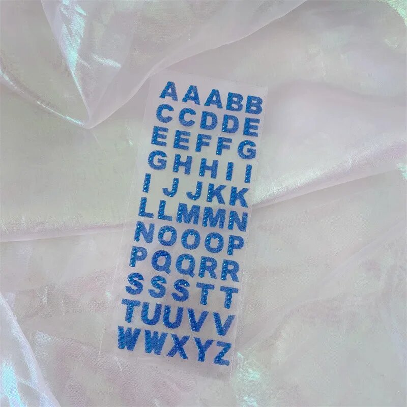 Блестящие наклейки с буквами А-Я, ПВХ, 1 лист Blue
