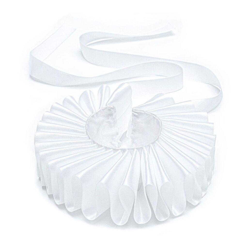 Белый полиэстеровый ошейник для питомца в средневековом стиле