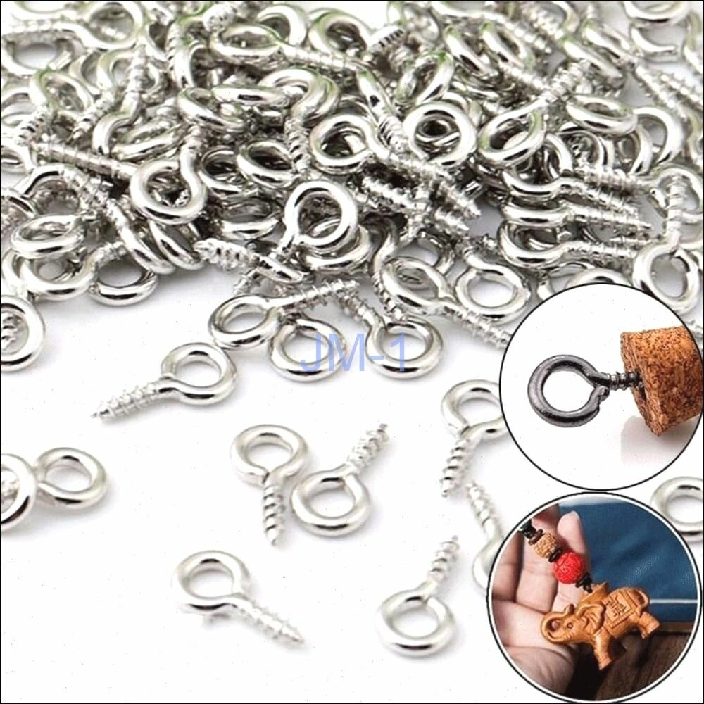 Крошечные винтовые крючки, застежки для глаз с резьбой 8 мм, аксессуары, 300 шт.