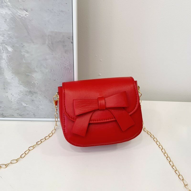 Girl crossbody bag pu kids cute small purse for daily use red