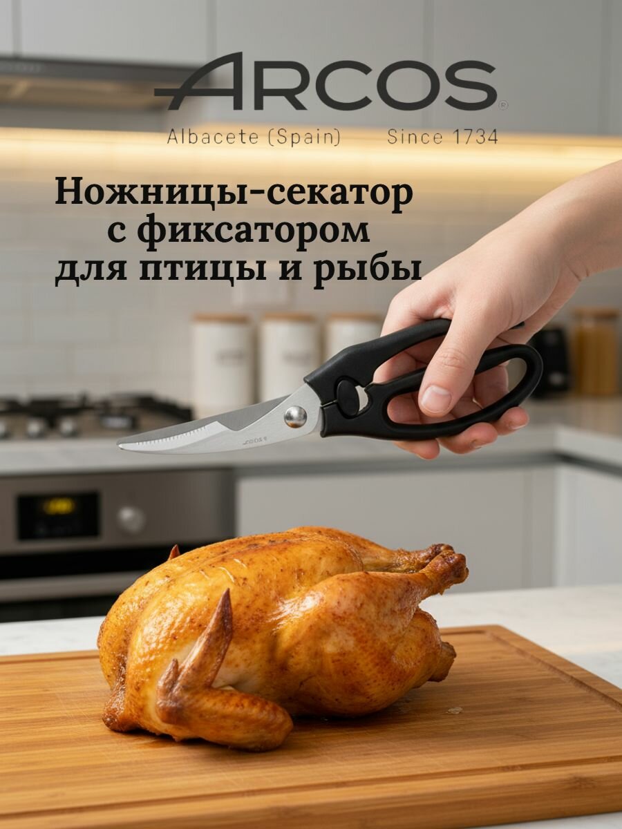 Секатор кухонный 24см с фиксатором Arcos Kitchen, для разделки птицы и рыбы, Испания
