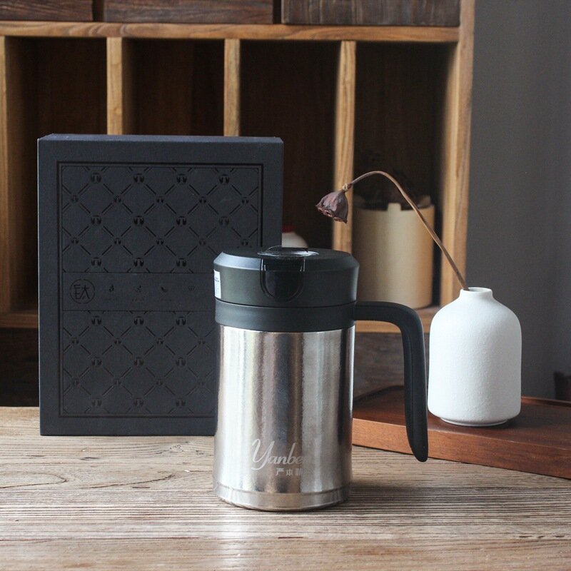 Чашка термоса из чистого титана большой емкости двухслойная титановая чашка Чай разделительная чашка для воды