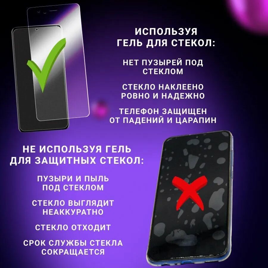 Гель для установки защитного стекла на телефон 30 мл: набор для безупречного наклеивания без пузырей и пыли