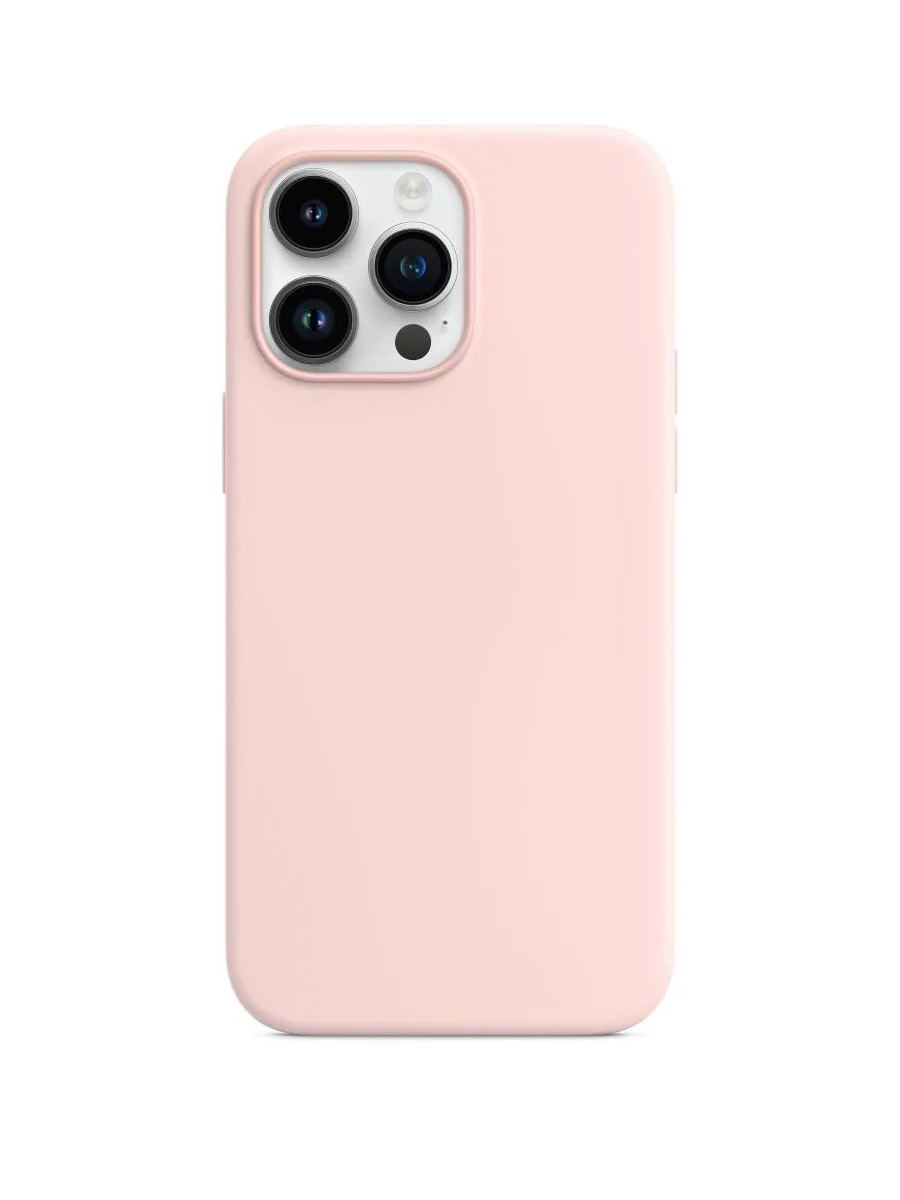 Чехол силиконовый Магсейф для iPhone 14 Pro Max Chalk Pink с анимацией NFC, Silicone case Магсейф для айфон 14 Про Макс - Розовый