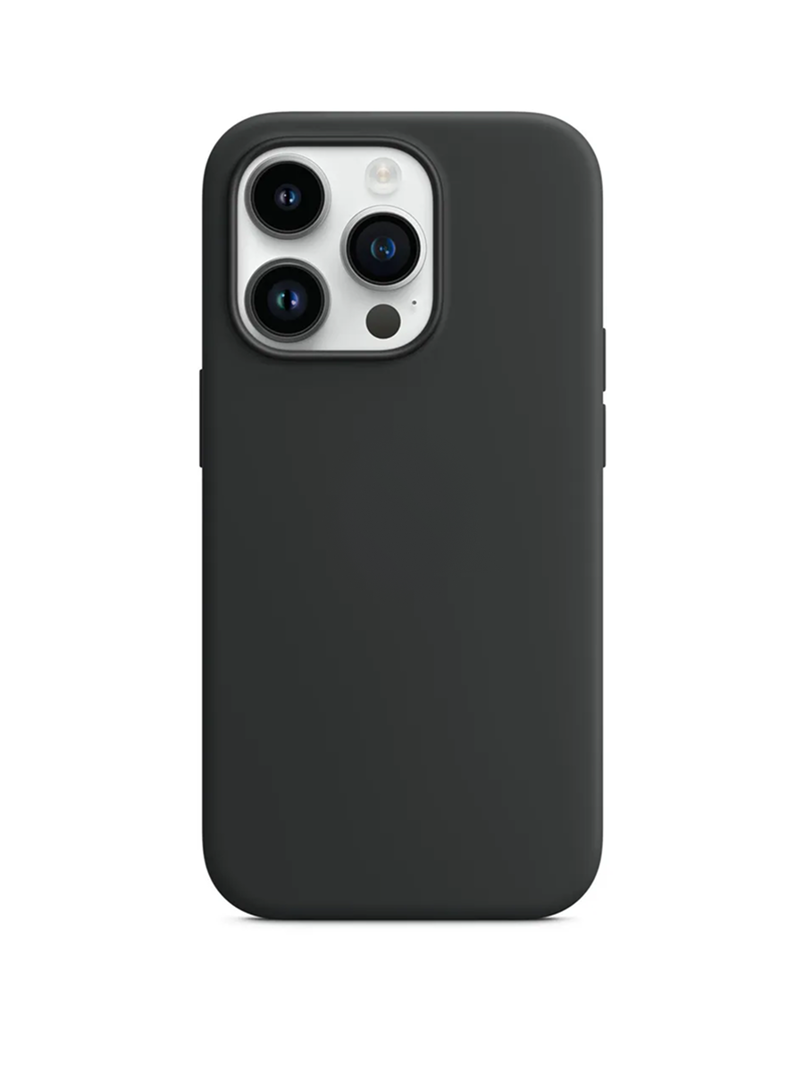 Чехол силиконовый Магсейф для iPhone 14 Pro Max Midnight с анимацией NFC, Silicone case Магсейф для айфон 14 Про Макс - Чёрный