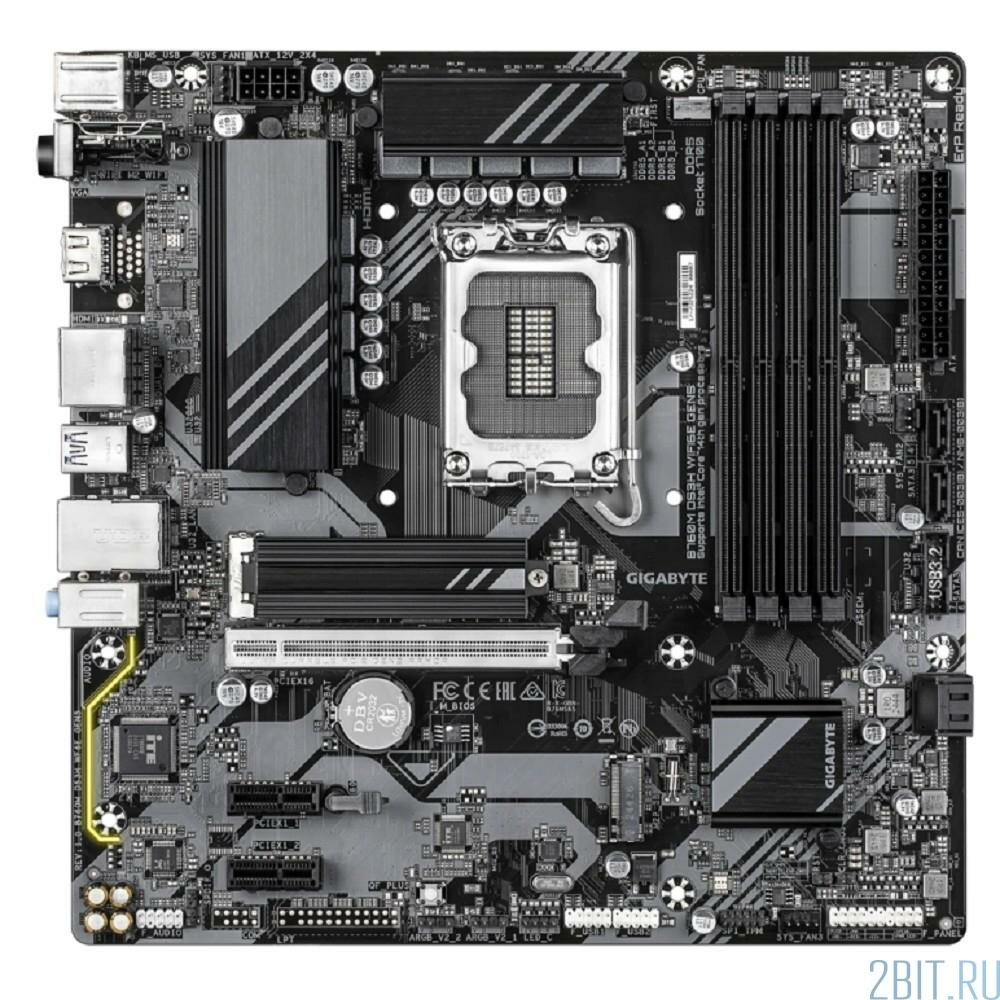 Материнская плата Gigabyte B760M DS3H WF6E GEN5 Soc-1700 Intel B760 4xDDR5 mATX AC`97 8ch(7.1) 2.5Gg RAID+HDMI+DP